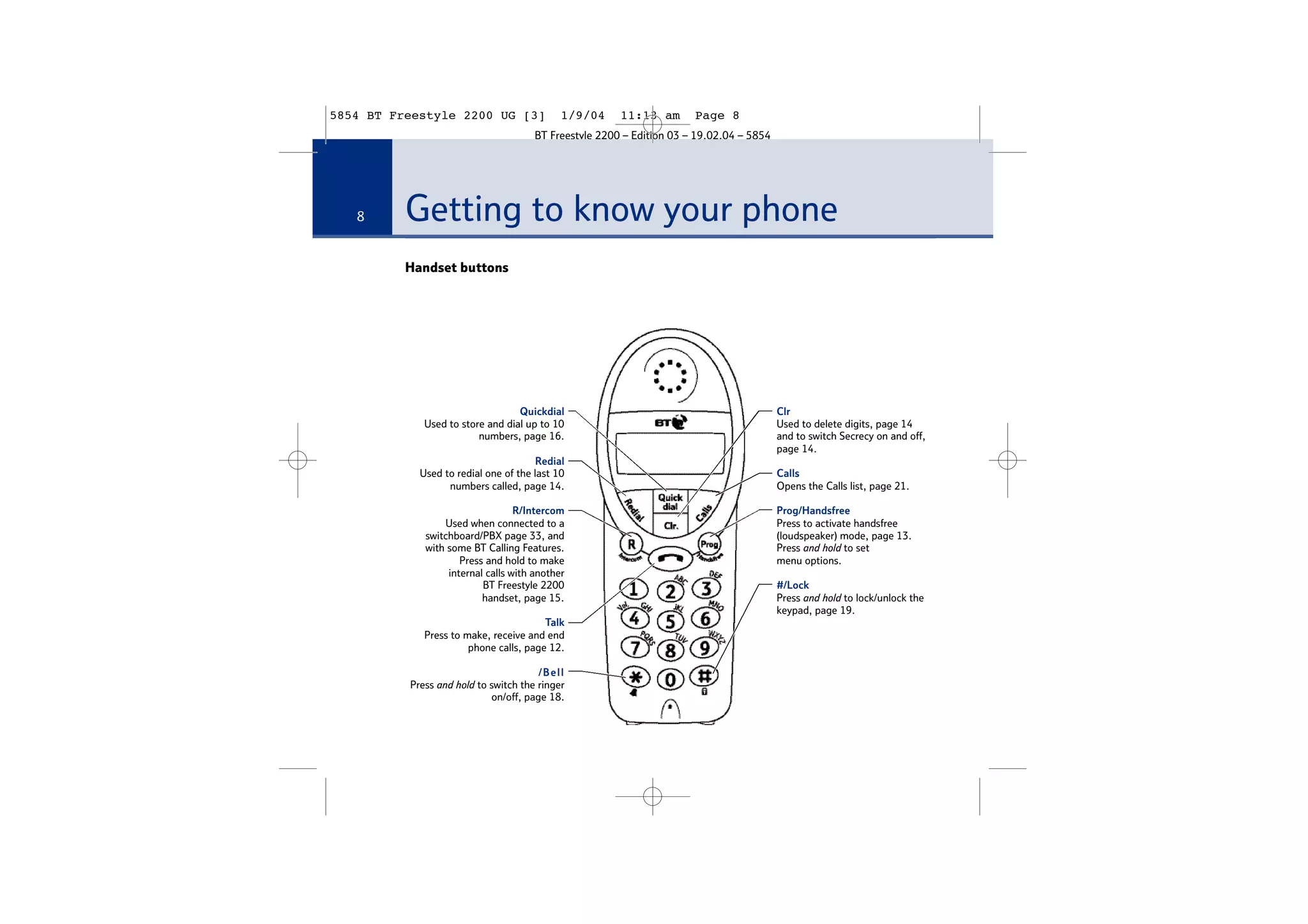 Bt freestyle 2200 User Guide from Telephones Online www ...