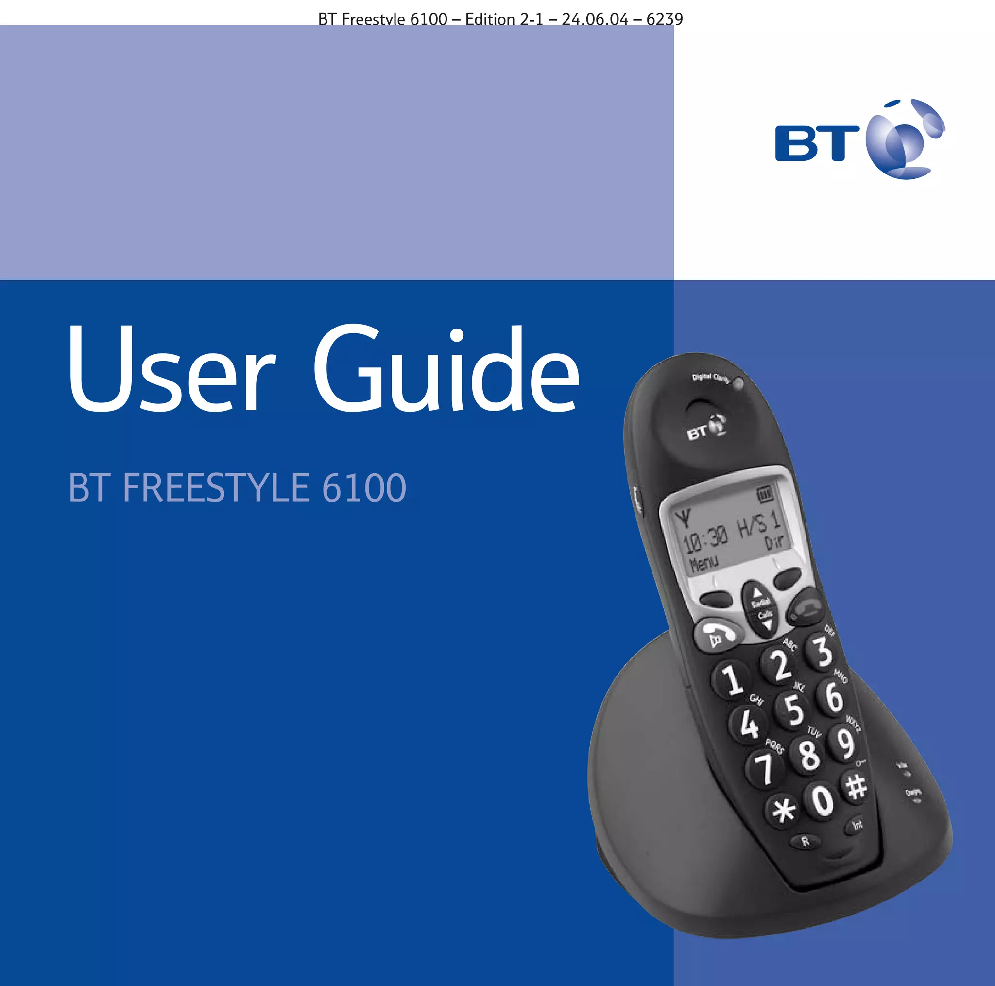 Bt freestyle 6100 User Guide from Telephones Online www ...