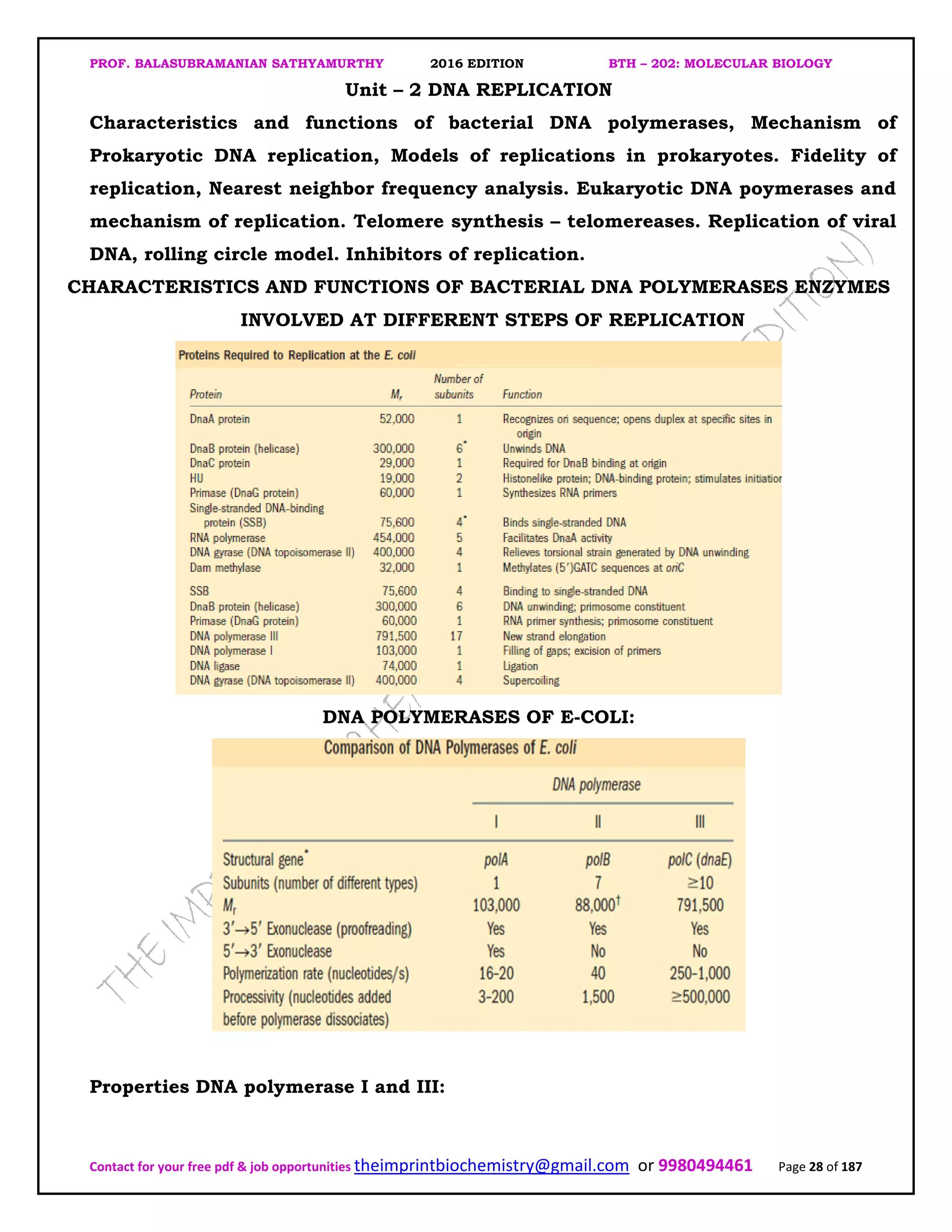 Bth 202 molecular biology | PDF