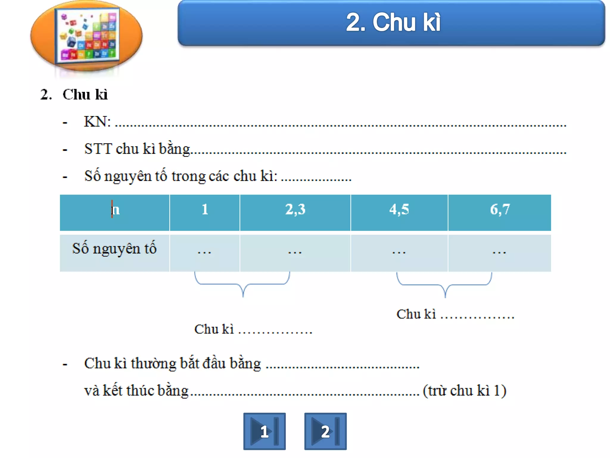 Bài giảng Bảng tuần hoàn hóa học | PPTX