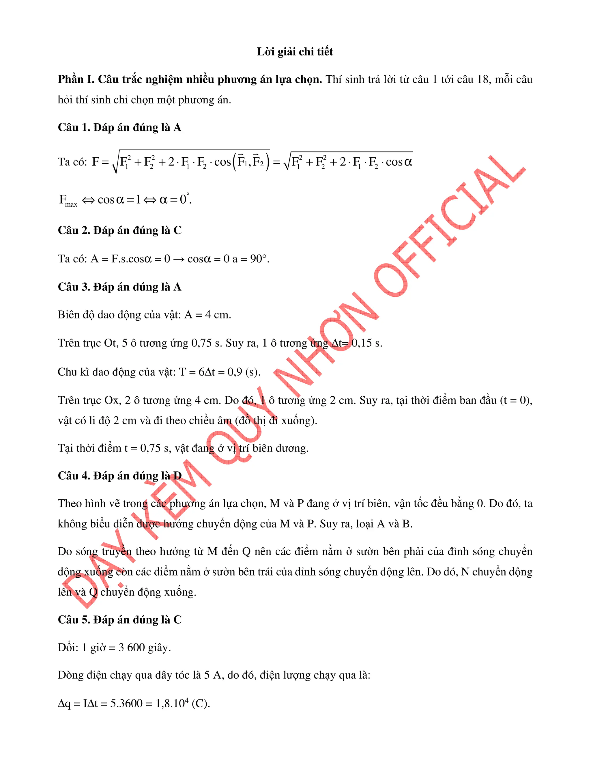 BỘ ĐỀ THI THỬ CHUẨN CẤU TRÚC ĐỀ THI TỐT NGHIỆP THPT 2025 MÔN VẬT LÍ THEO FORM THI MỚI BGD (ĐỀ 01 ...