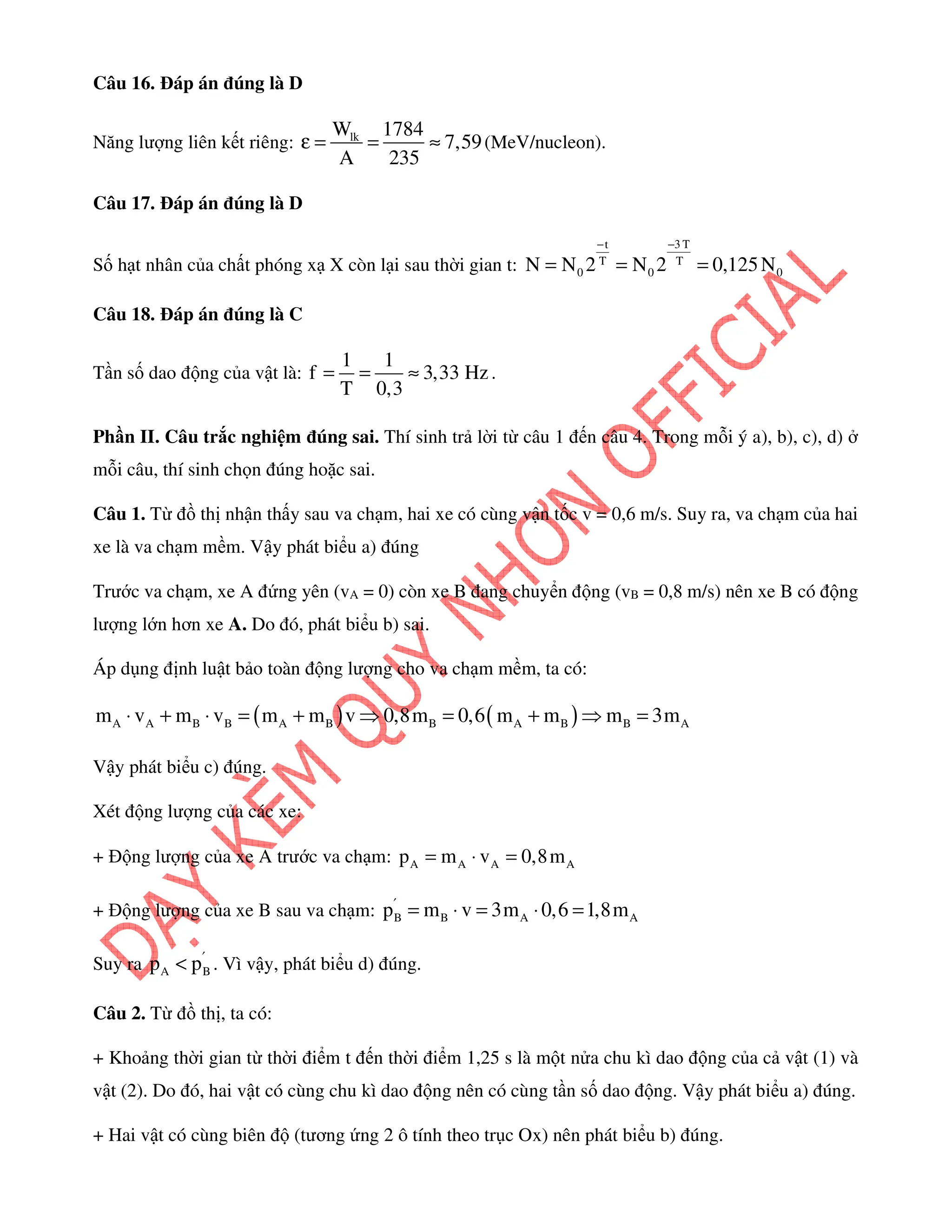 BỘ ĐỀ THI THỬ CHUẨN CẤU TRÚC ĐỀ THI TỐT NGHIỆP THPT 2025 MÔN VẬT LÍ THEO FORM THI MỚI BGD (ĐỀ 01 ...