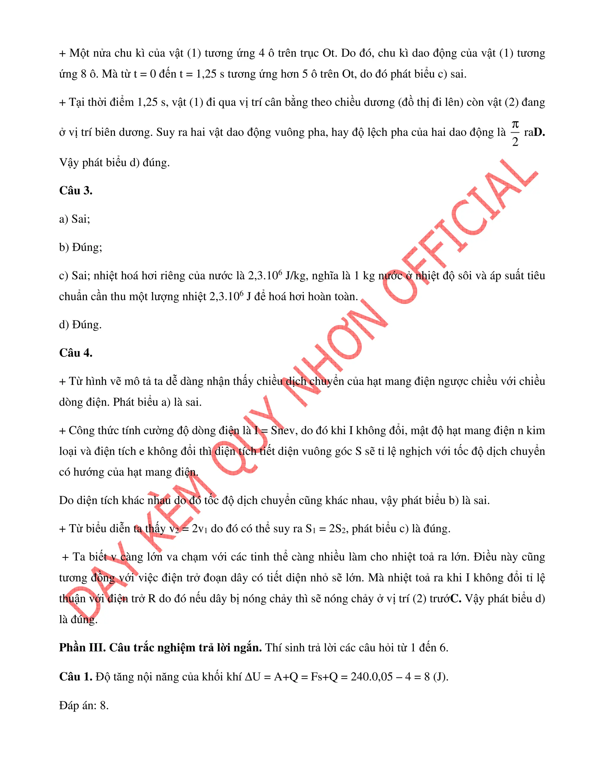 BỘ ĐỀ THI THỬ CHUẨN CẤU TRÚC ĐỀ THI TỐT NGHIỆP THPT 2025 MÔN VẬT LÍ THEO FORM THI MỚI BGD (ĐỀ 01 ...