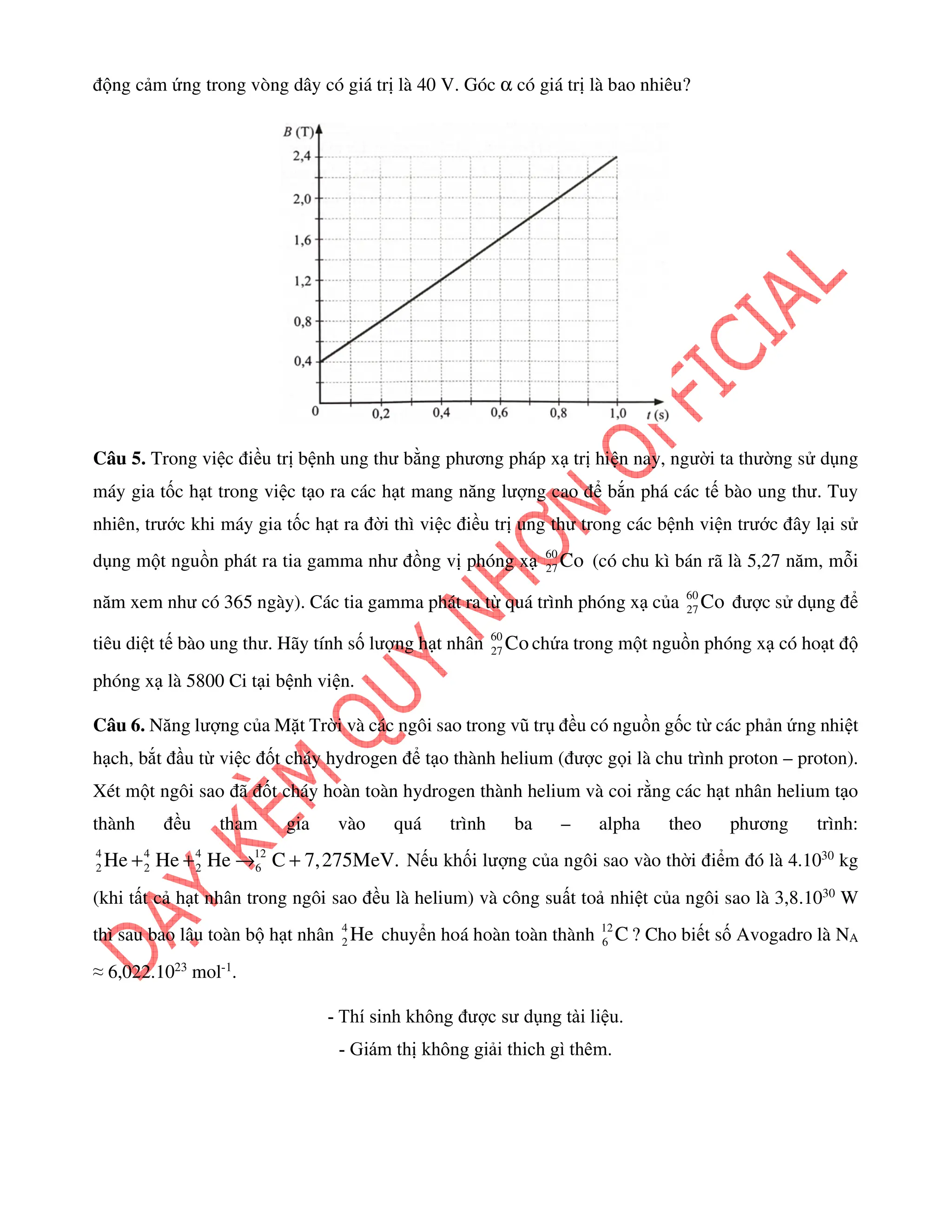 BỘ ĐỀ THI THỬ CHUẨN CẤU TRÚC ĐỀ THI TỐT NGHIỆP THPT 2025 MÔN VẬT LÍ THEO FORM THI MỚI BGD (ĐỀ 01 ...