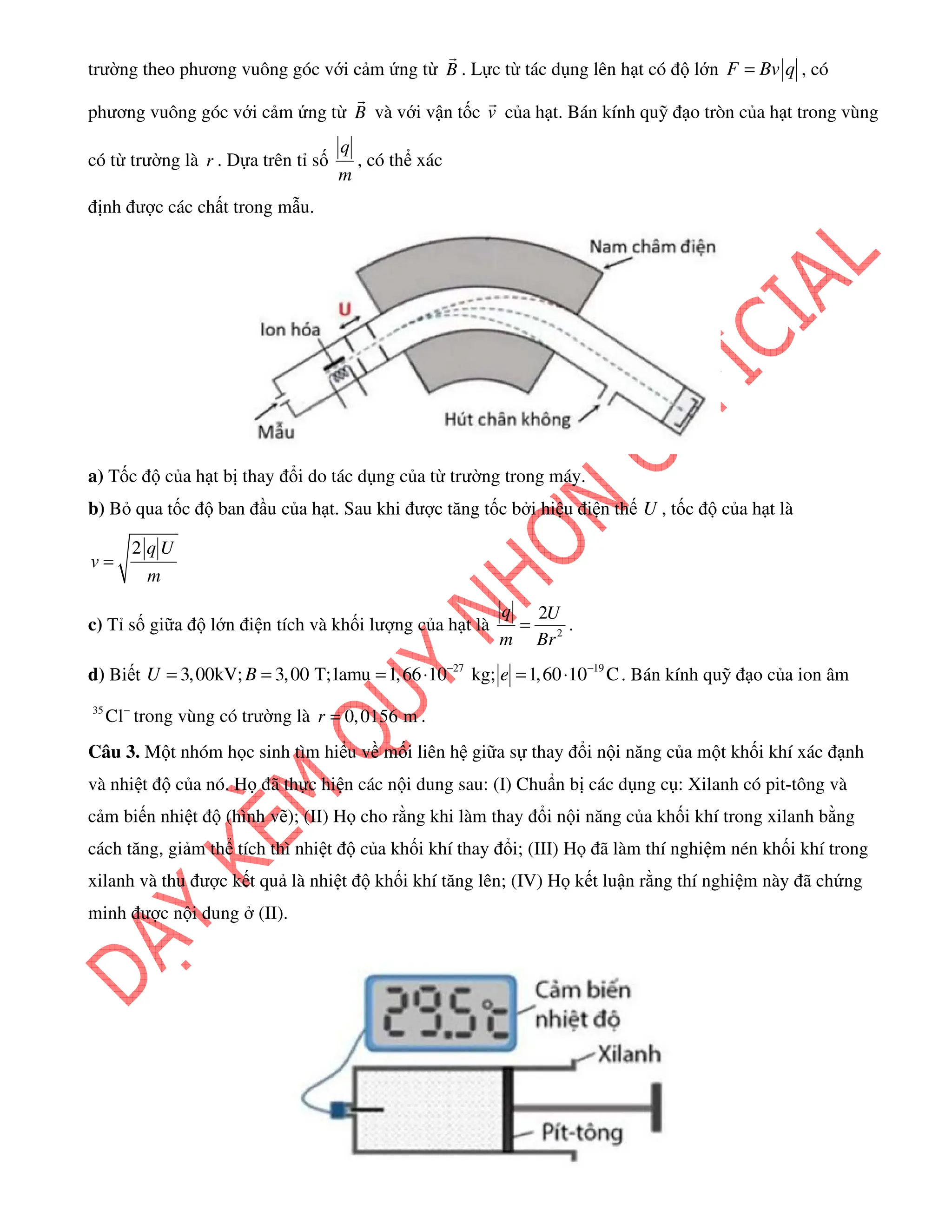 BỘ ĐỀ THI THỬ CHUẨN CẤU TRÚC ĐỀ THI TỐT NGHIỆP THPT 2025 MÔN VẬT LÍ THEO FORM THI MỚI BGD (ĐỀ 01 ...