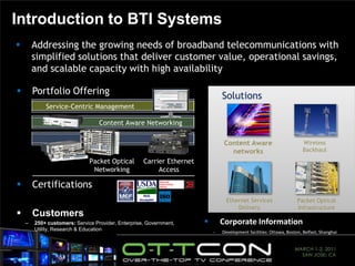 Bti systems at ottcon march 2011 | PDF