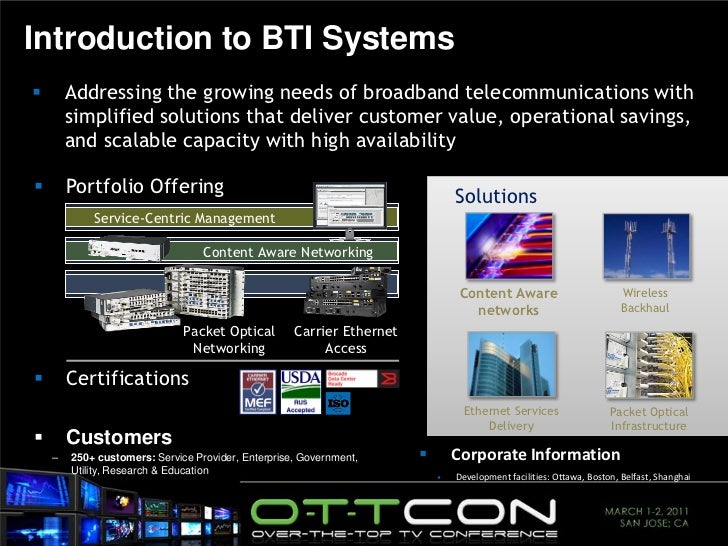 Bti systems at ottcon march 2011