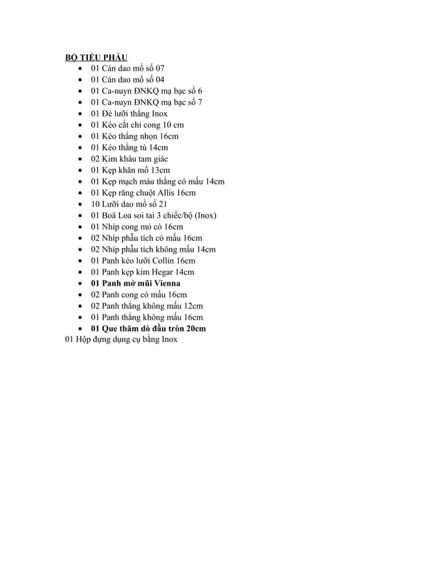 Dụng cụ y khoa 115,dụng cụ y khoa minh hân | DOC