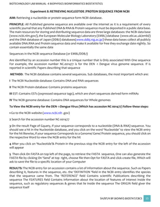 lab manual on biophysics, bioinformatics and biostaistics for under ...