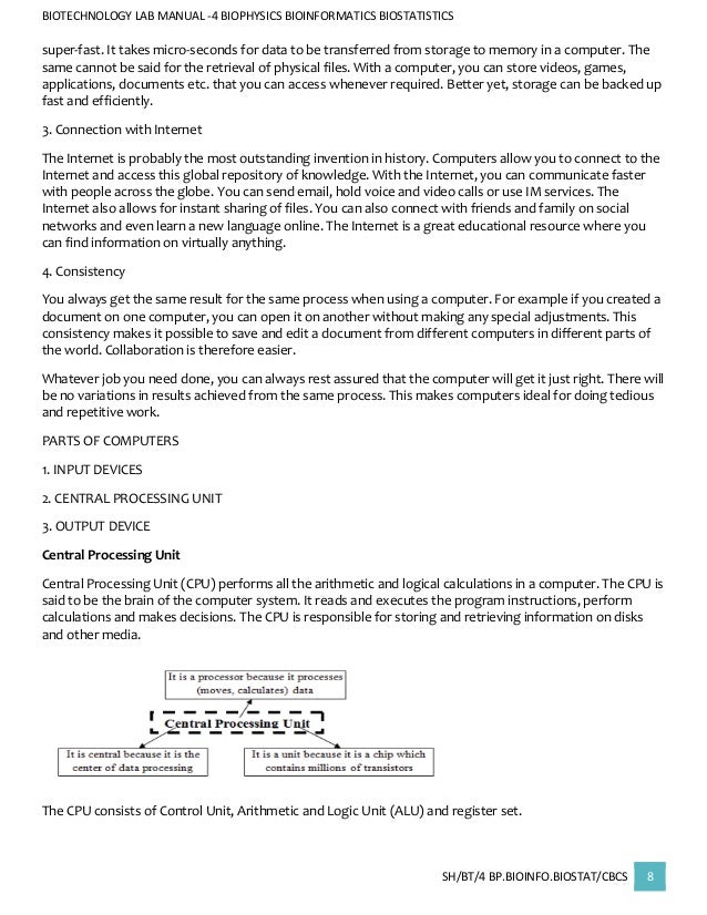 lab manual on biophysics, bioinformatics and biostaistics for under g…