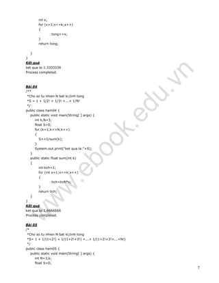 Bai tap java | PDF