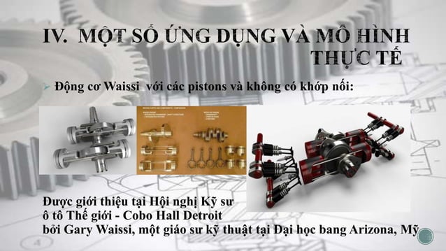 Ứng dụng thực tế của cơ cấu truyền động Culit, Bánh cóc trong các kết ...