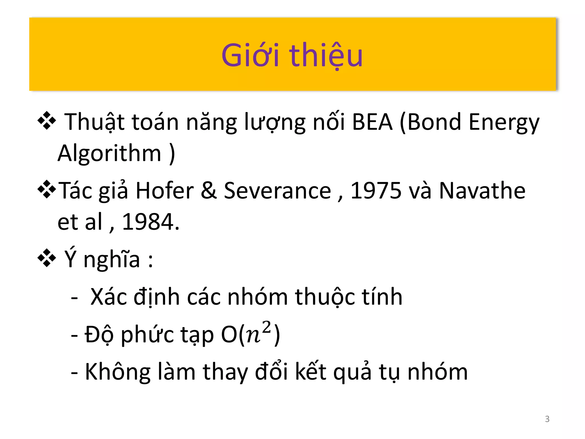Thuật Toán BEA (Bond Energy Algorithm) | PPTX