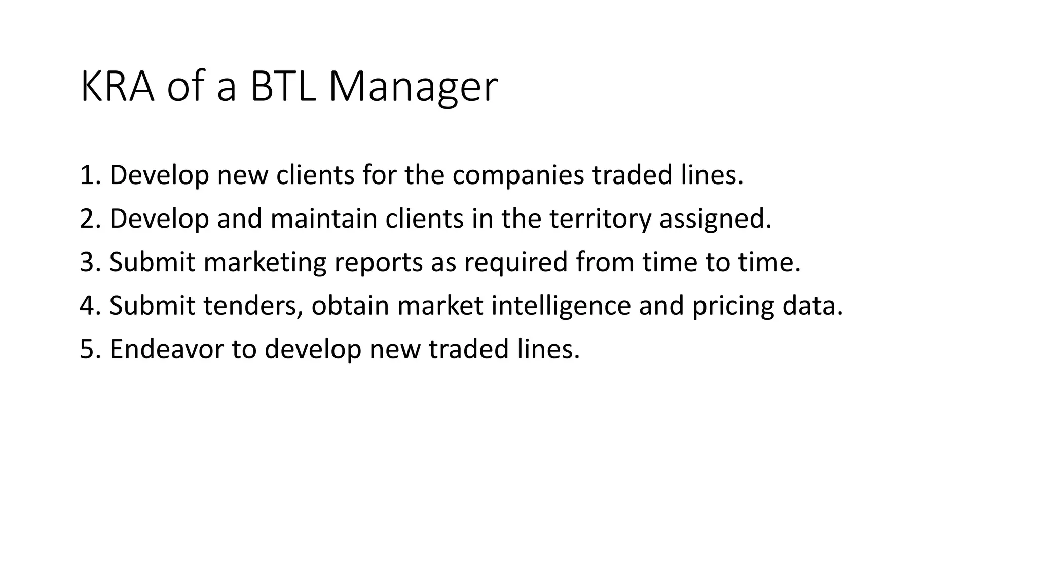 Btl manager | PPTX