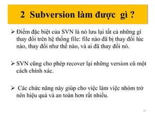 Quản lý dự án phần mềm bằng SVN | PPTX