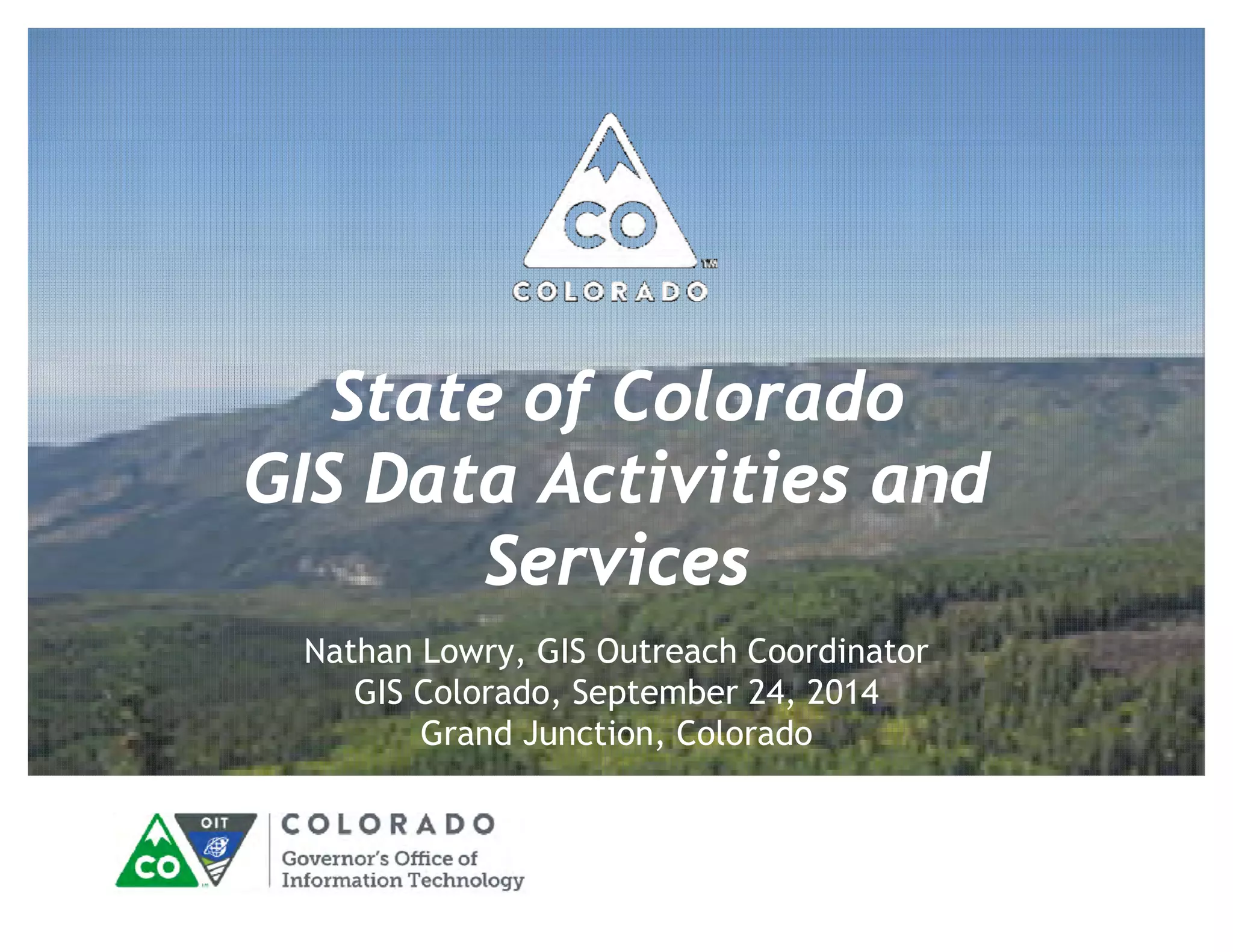 Lowry state of colorado gis data activities and services | PDF