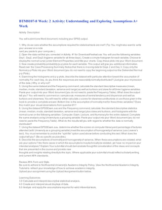 Btm8107 8 week2 activity understanding and exploring assumptions a+ work | DOCX | Educational ...