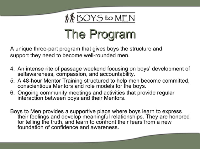 Boys to Men Mentoring Introduction | PPT