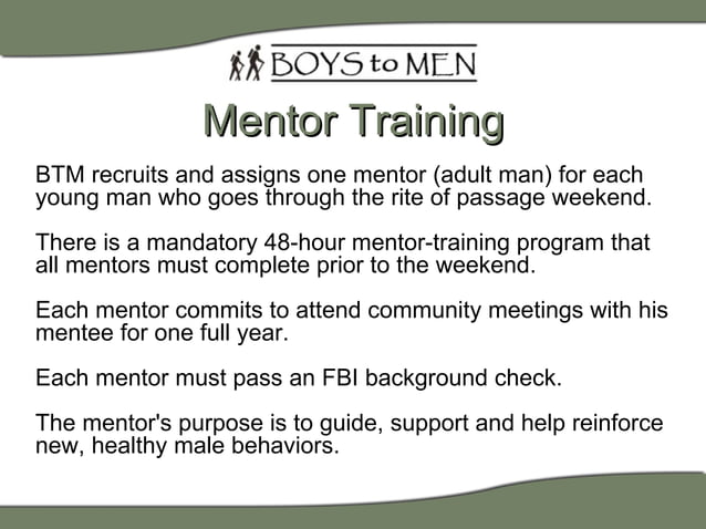 Boys to Men Mentoring Introduction | PPT
