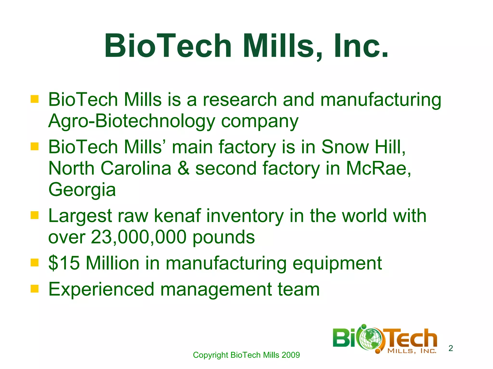 BioTech Mills Presentation | PPT