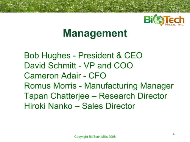 BioTech Mills Presentation | PPT