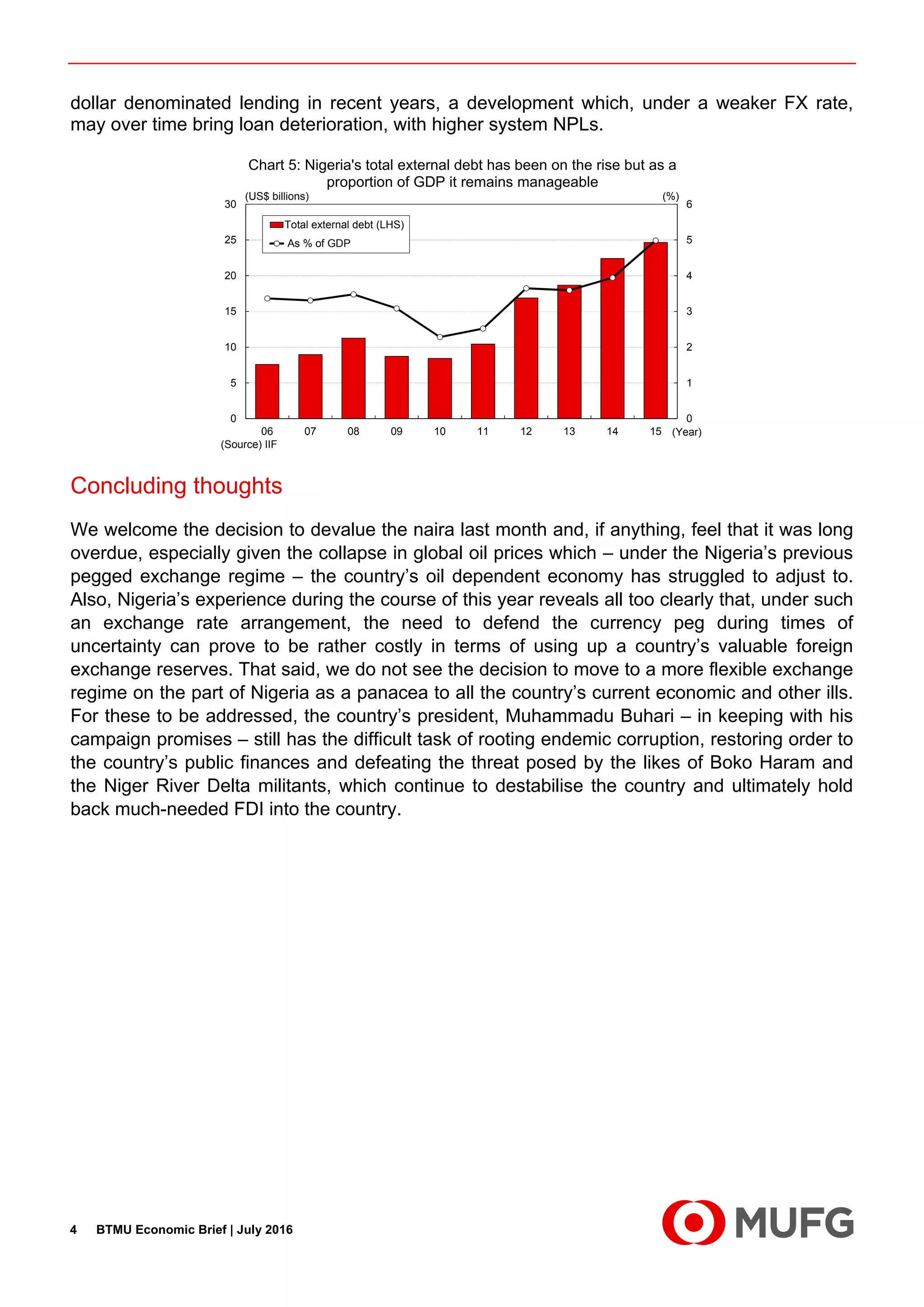 Btmu Economic Brief - Nigeria: Making Sense of the Naira's Devaluation | PDF