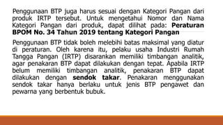 Presentasi Bahan Tambahan Pangan (BTP) PPT | PPTX
