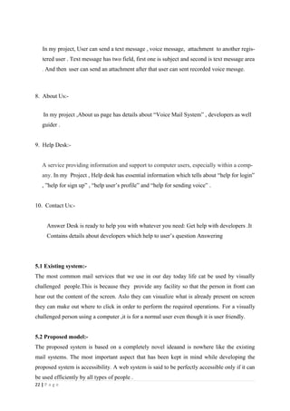 voice mail system final report | DOC
