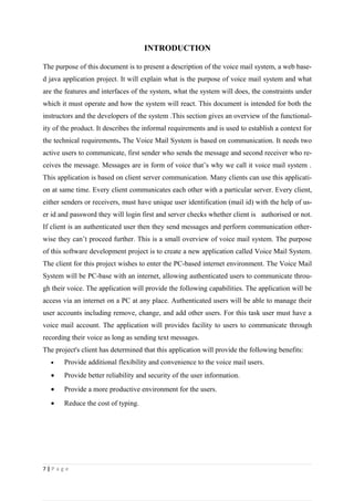 voice mail system final report | DOC