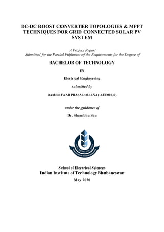 Dc-Dc boost converter topologies and MPPT techniques for Grid connected ...