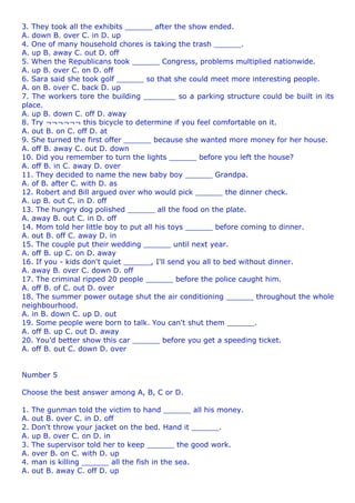 Phrasal verbs and idioms exercises | PDF