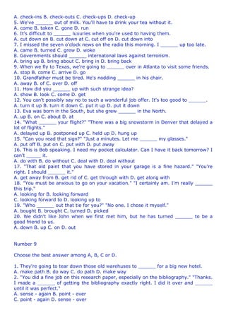 Phrasal verbs and idioms exercises | PDF