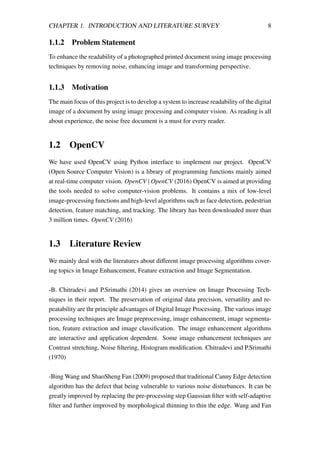 Enhancing readability of digital image using image processing - Full Report | PDF