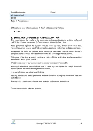 Btpsec Sample Penetration Test Report | PDF