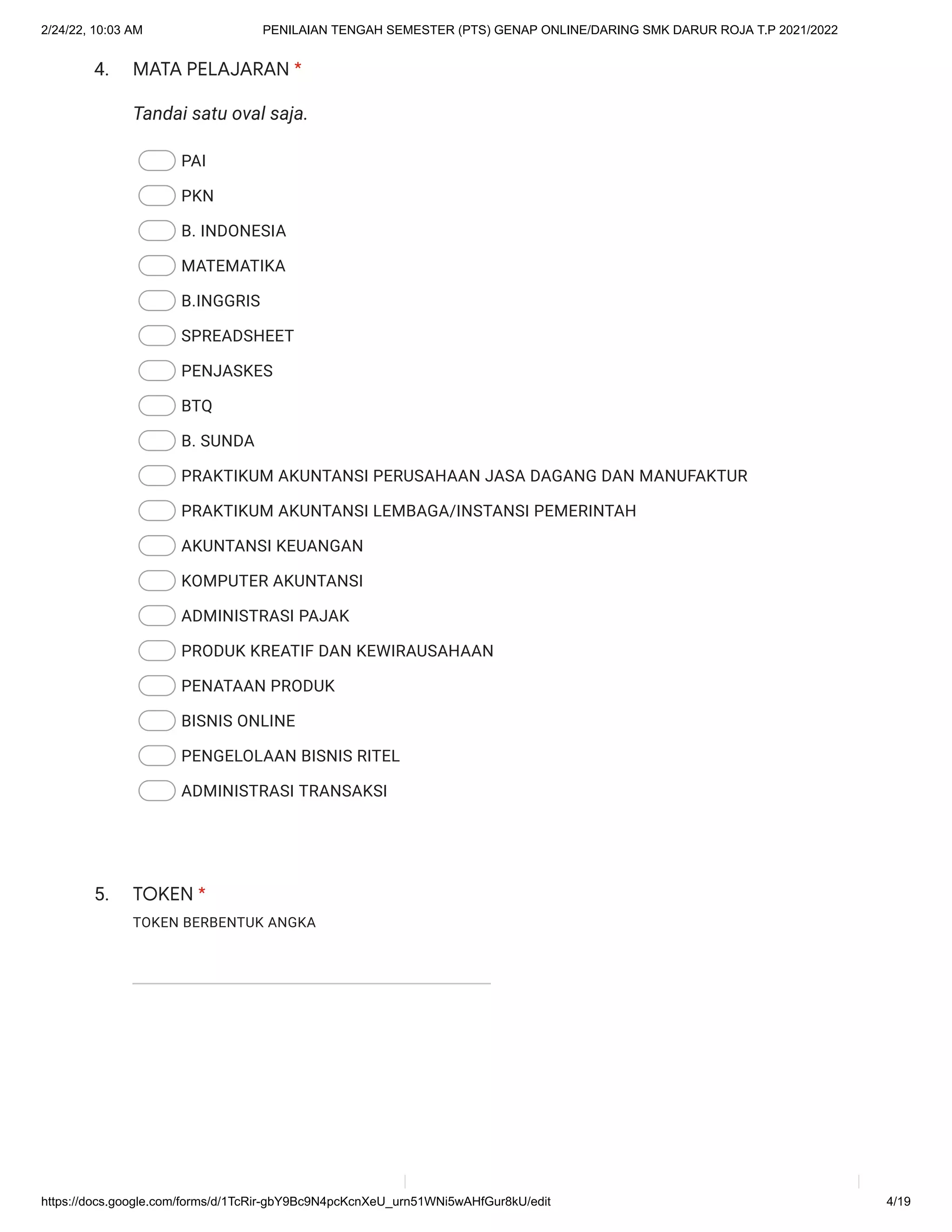 Btq google formulir soal kls xi | PDF