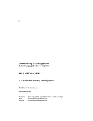 Turkish Easy Reading Books: Turkish Biographies 1 for beginners | PDF