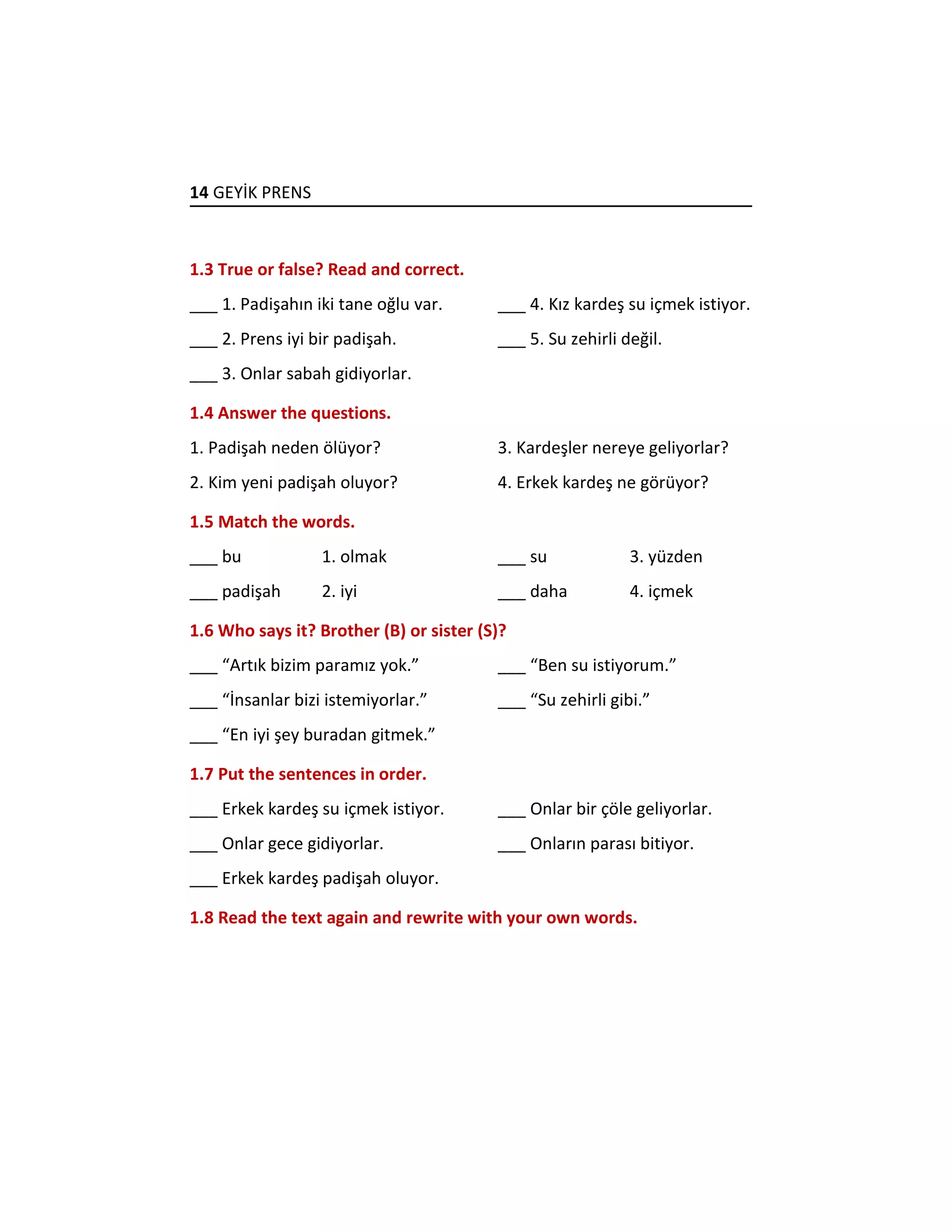 Turkish Easy Reading Books: Turkish Fairy Tales 2 for beginners | PDF