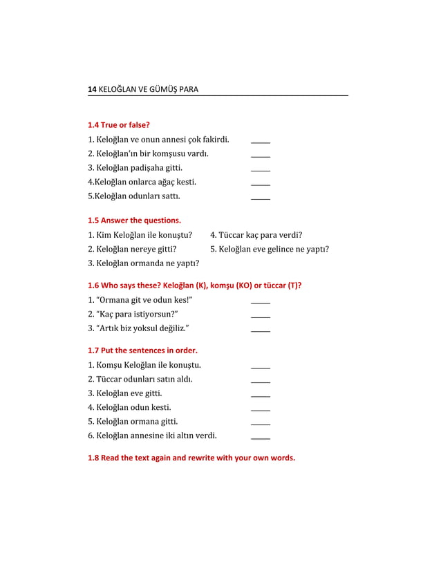 Turkish Easy Reading Books: Turkish Fairy Tales 3 for beginners | PDF