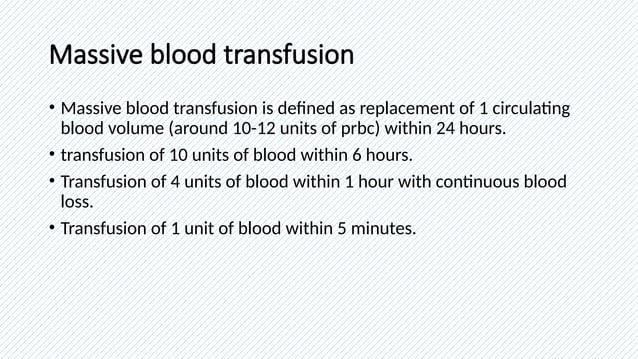 BT Reaction complication and Massive blood transfusion.pptx | Lung and Respiratory Health ...