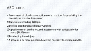 BT Reaction complication and Massive blood transfusion.pptx | Lung and ...