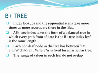 B tree | PPTX | Databases | Computer Software and Applications