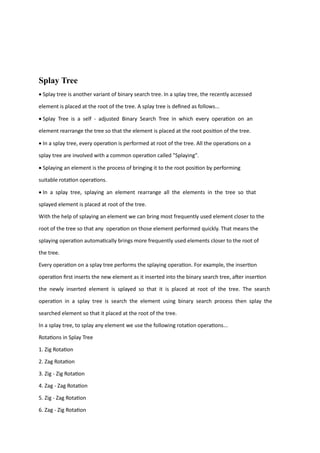 B Tree, Introduction ,example,Splay tree | PDF