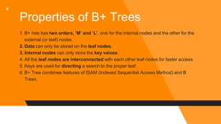 B+ trees - Insertion, Deletion | PPTX