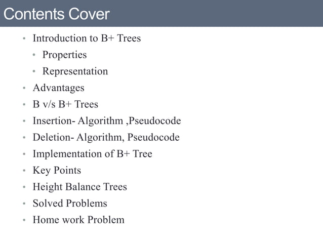 B+ trees and height balance tree | PPTX