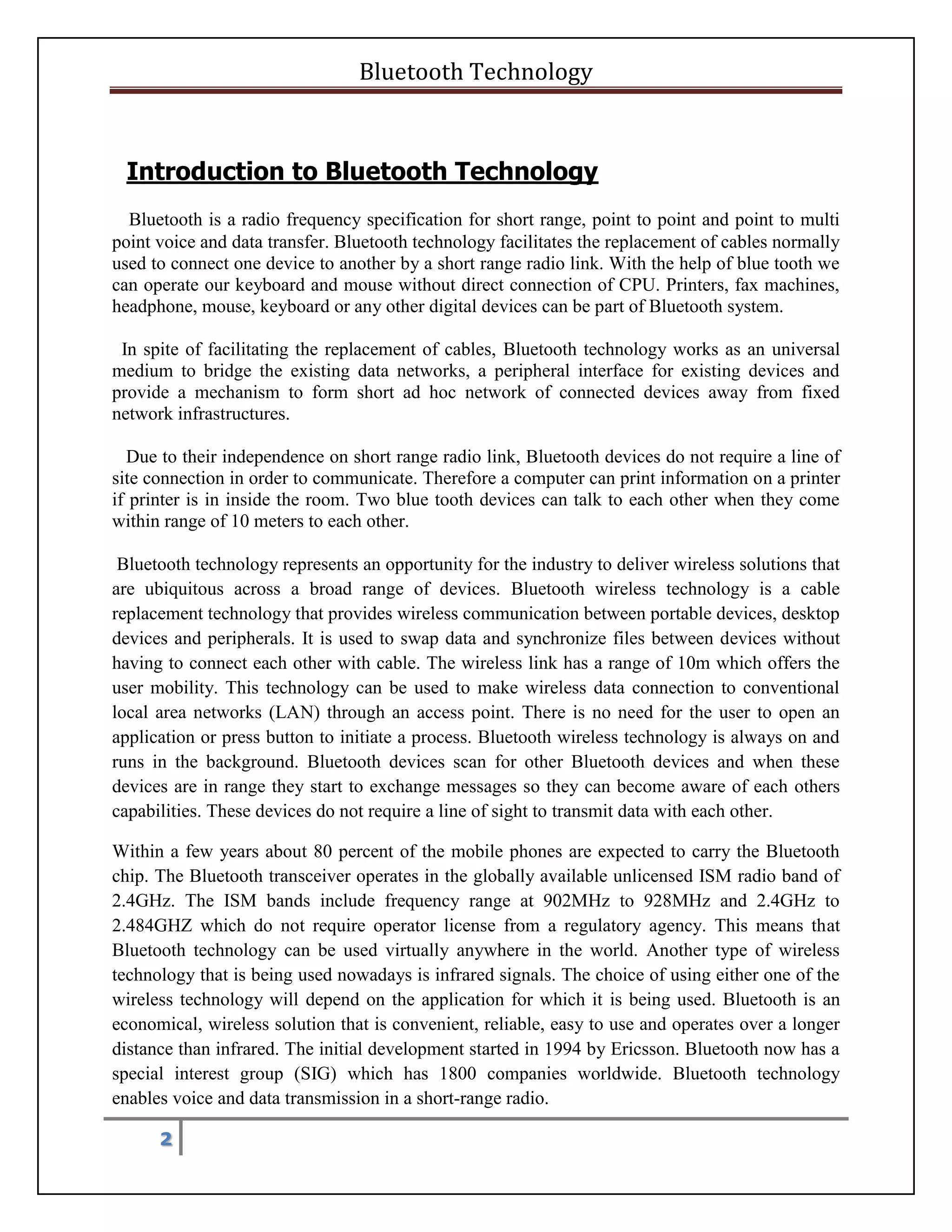 Bluetooth technology | PDF