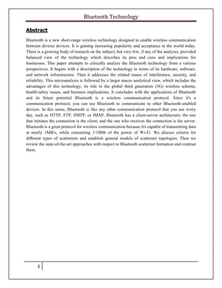 Bluetooth technology | PDF