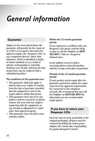 Bt response 123e | PDF | Home Appliances | Home & Garden