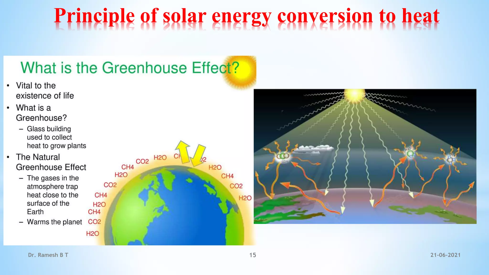 Solar Radiation Geometry, Solar Thermal Conversion and Applications | PPTX
