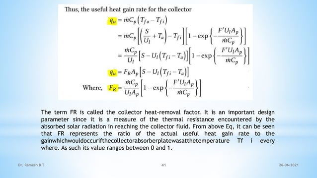 Performance Analysis of Liquid Flat Plate collector and PV Cell | PPTX