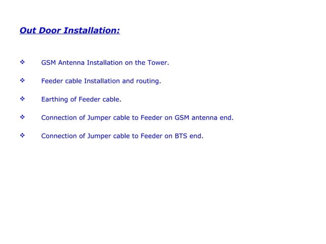 Bts-site-installation | PPT | Telecommunications Industry | Industries